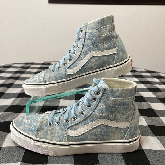 Vans | Shoes | Vans Sk8 Hi Tapered Denim Destroy Winter Sky Washed Blue ...
